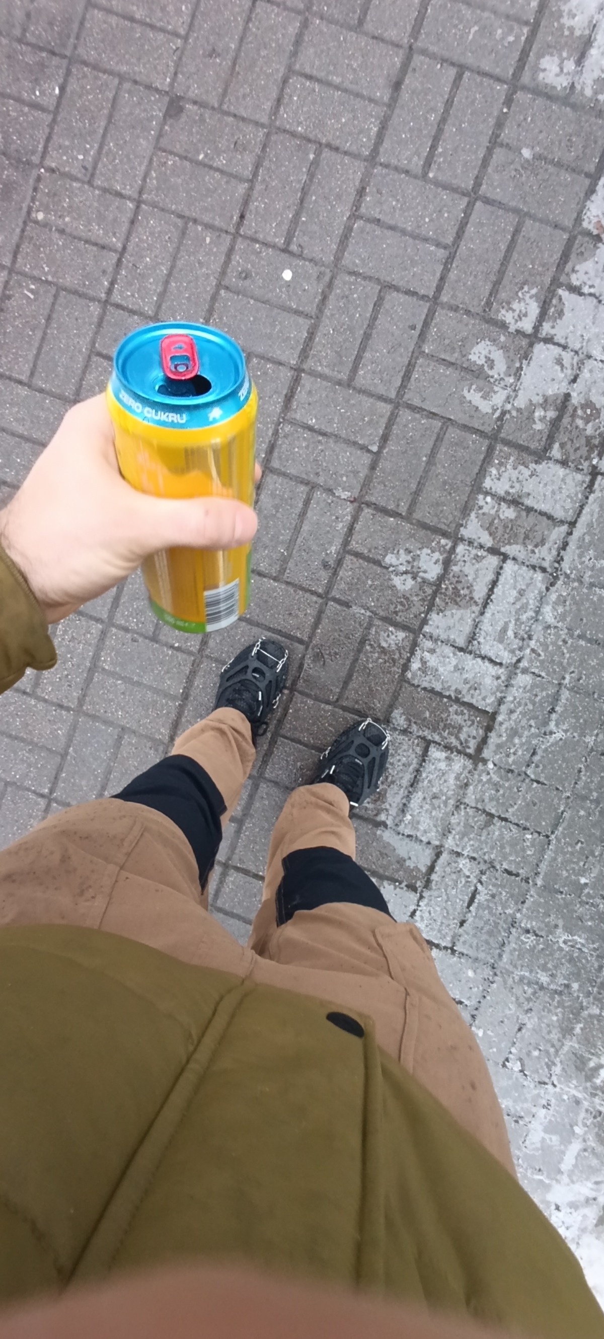 Wszystko oblodzone ale ja sobie idę jak król! Co tam król... Jak papież ...