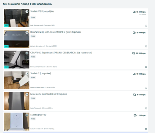 Starlinki na ukraińskim OLX mają się dobrze, a nawet jeszcze lepiej, niż ostatnio. Aktualnie ...